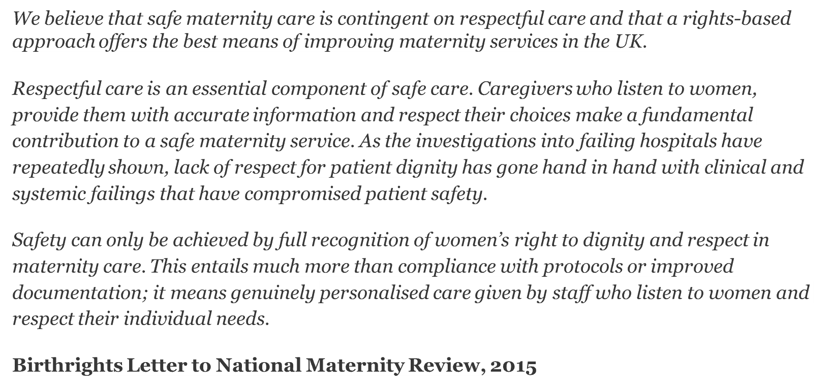 Ockenden review: Birthrights' response - Birthrights
